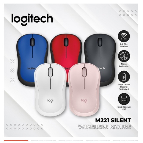 Jual Logitech M221 / M 221 Silent Wireless Mouse | Shopee Indonesia