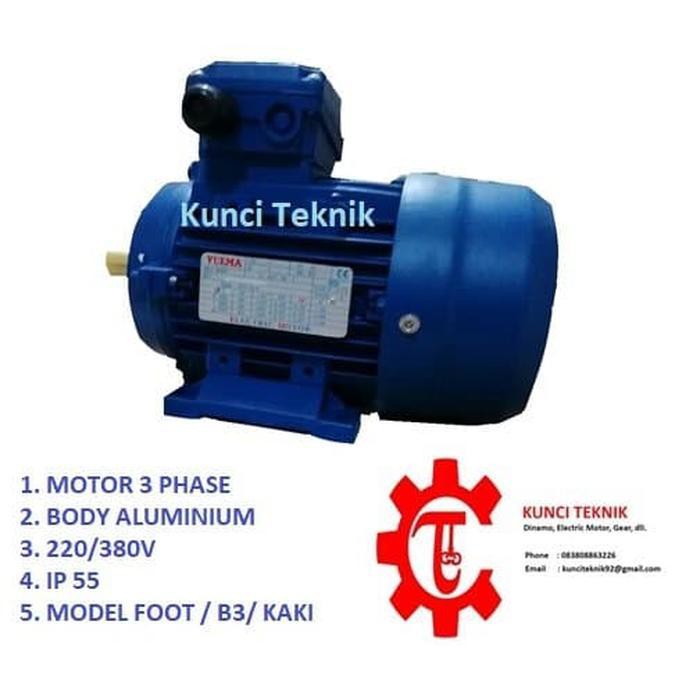 Jual YUEMA 0,75HP 0,55KW 3Phase 2Pole Elektro Motor/dinamo/Motor Induksi | Shopee Indonesia