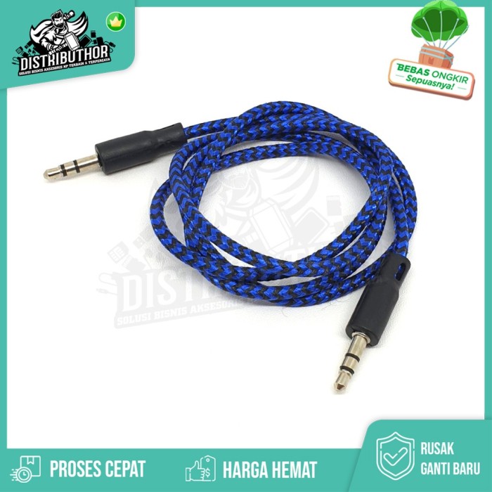 Jual Kabel Audio AUX KA01 1 in 1 Cable Jack 3.5 mm Nilon Hp Mobil ...