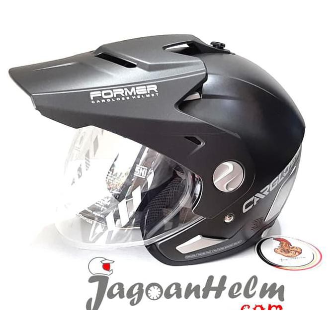 Jual Cargloss Helm Former Text| Gun Metal Metalic |Half Face Carglos ...