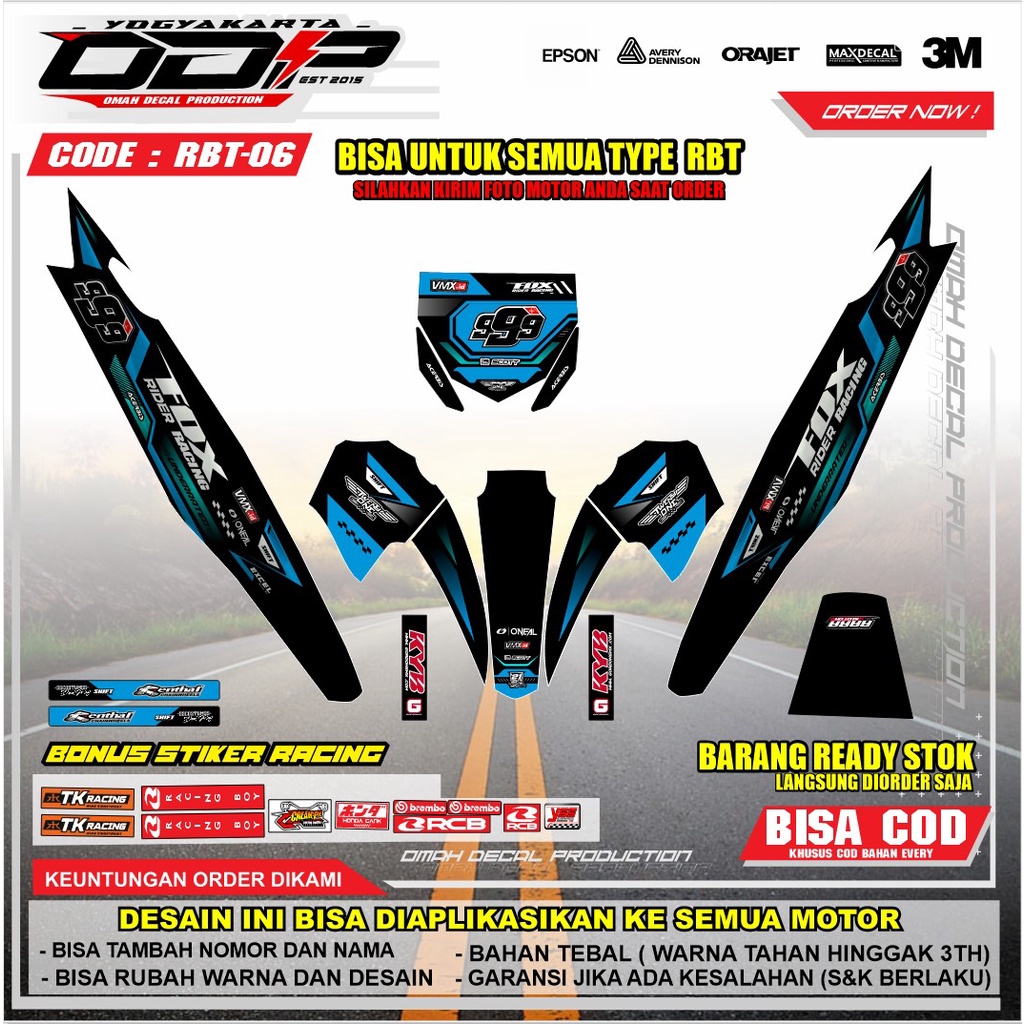 Jual DECAL RBT BODY JUPITER YAMAHA VEGA NEW FULL BODY DEKAL STICKER ...