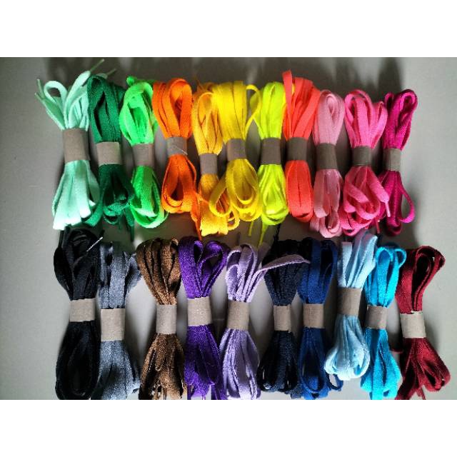 Jual [Ceper] Tali Sepatu Panjang Hitam Pink Biru Merah Abu Hijau Putih ...
