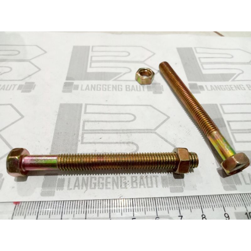 Jual Baut Mur M8 x 80 Kuning / Baut Kunci 12 Panjang 8cm BMK M8x80 | Shopee Indonesia