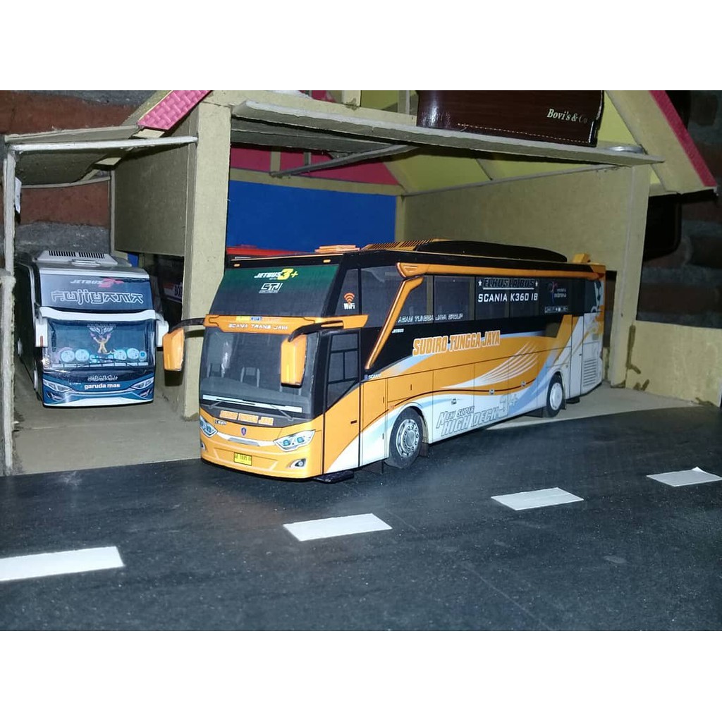 Jual Miniatur Bus STJ Sudiro Tungga Jaya SHD Orange | Shopee Indonesia