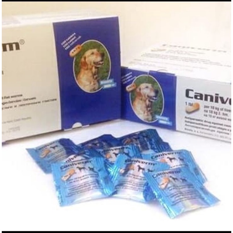 Jual Caniverm 1 tablet Obat Cacing Kucing Anjing semacam Drontal ...
