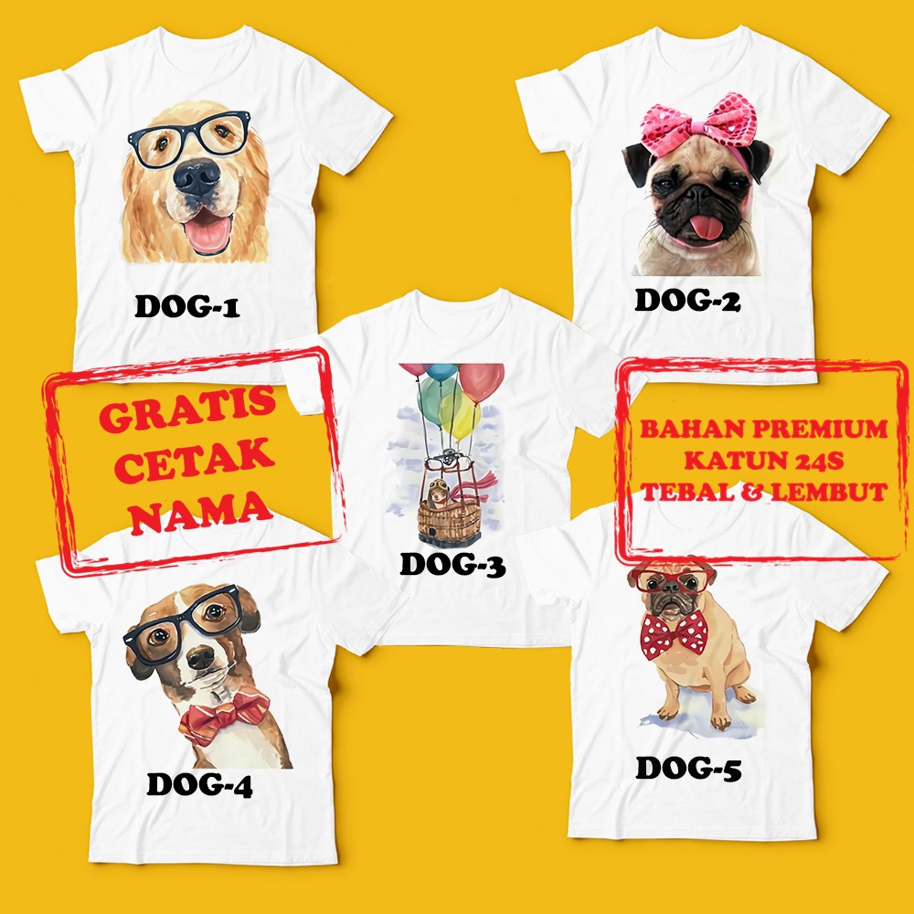 Jual Premium - Kaos Motif Dog Anjing Anak Kaos Couple Keluarga Bisa ...
