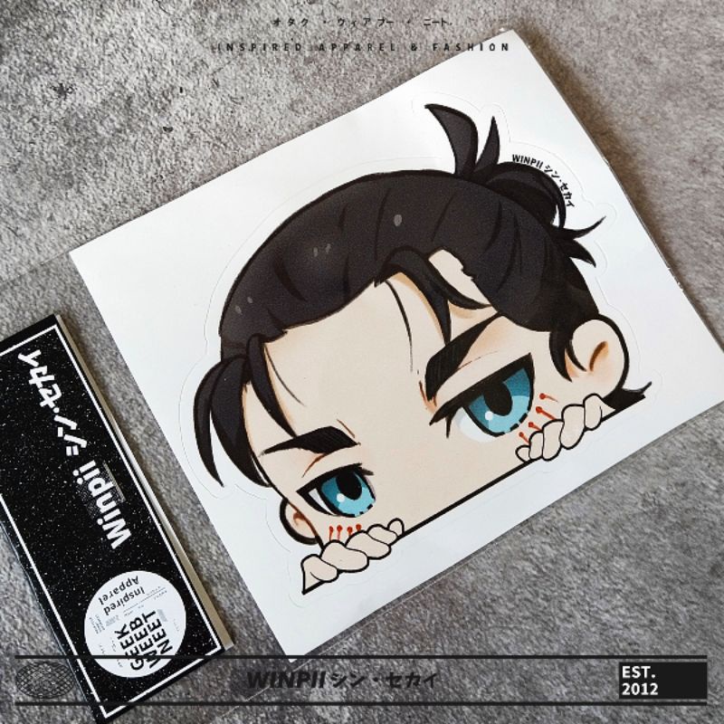 Jual Stiker Ngintip / Peeking Stiker Eren Jaeger Anime Attack on Titan ...