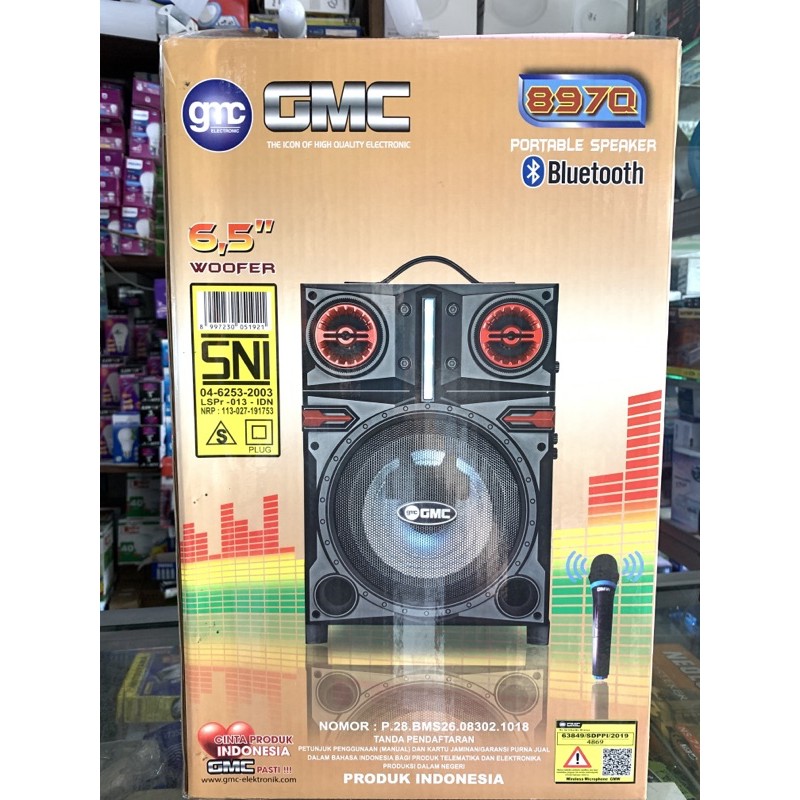 Jual SPEAKER BLUETOOTH PORTBALE GMC 897Q 897 Q KARAOKE BONUS MIC ...