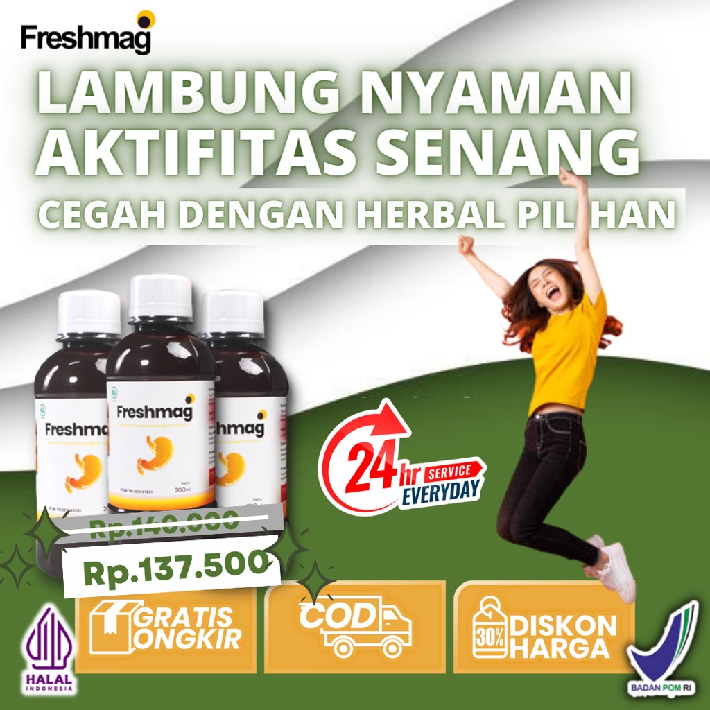Jual FRESHMAG 3 BOTOL ORIGINAL Madu Herbal Lebih Efektif Atasi Masalah Asam Lambung GERD Infeksi ...