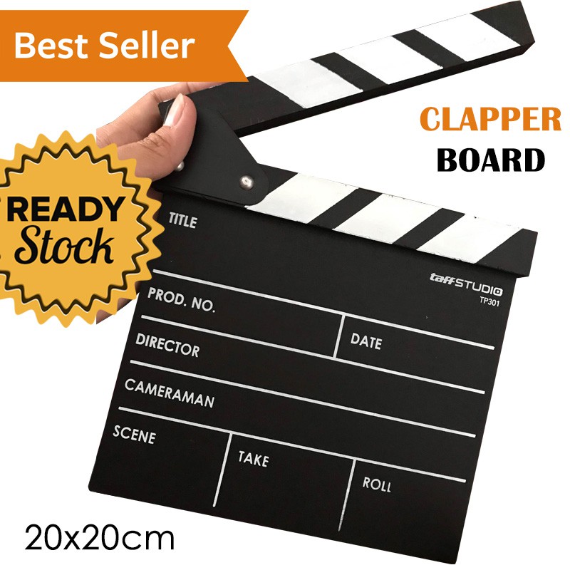 Jual Papan Profesional Clapper Board Film Classical Movie 20 x 20 cm ...