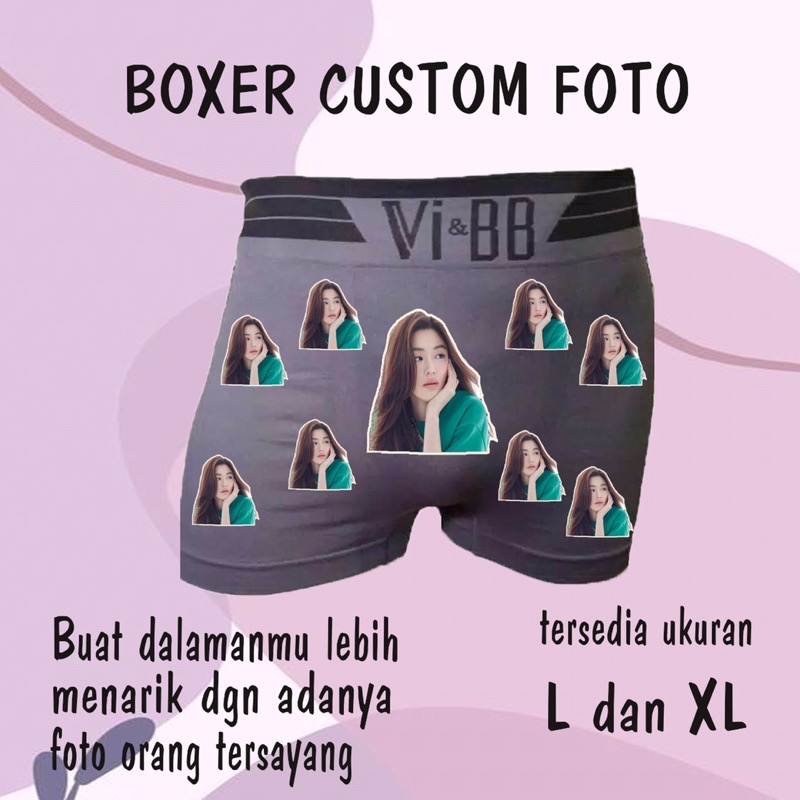 Jual (free Box) BOXER CUSTOM SABLON FOTO CELANA DALAM UNIK VIRAL ...
