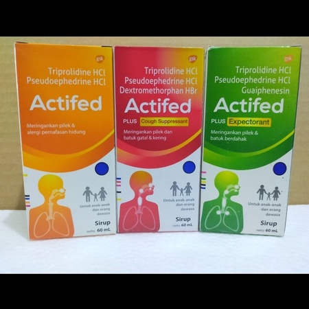 Jual actifed Syrup Merah/ Kuning/ Hijau 60 ml | Shopee Indonesia