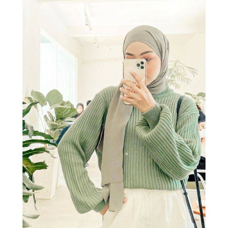 Jual Baju Atasan sweater blouse rajut wanita remaja turtle neck ...