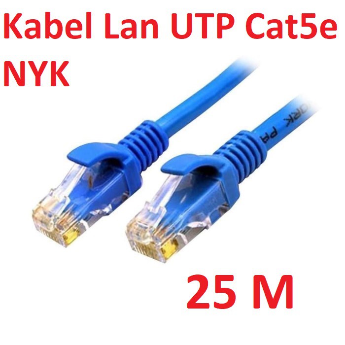 Jual Kabel LAN UTP RJ45 Cat5e 25 Meter NYK Biru | Shopee Indonesia