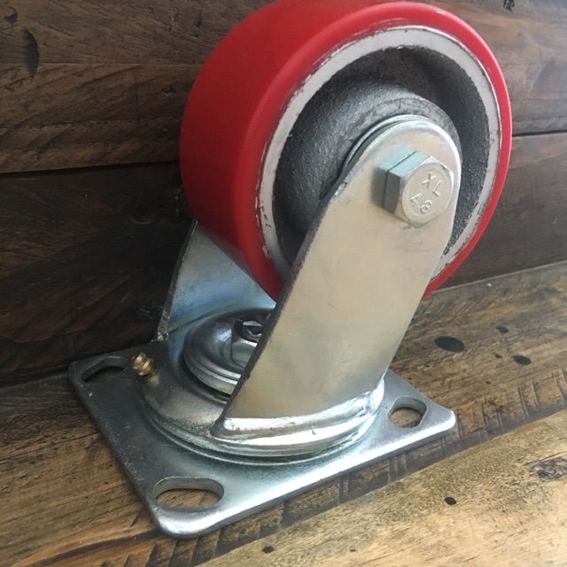 Jual Roda Trolley besi lapis PU ukuran 4 inch hidup | Shopee Indonesia