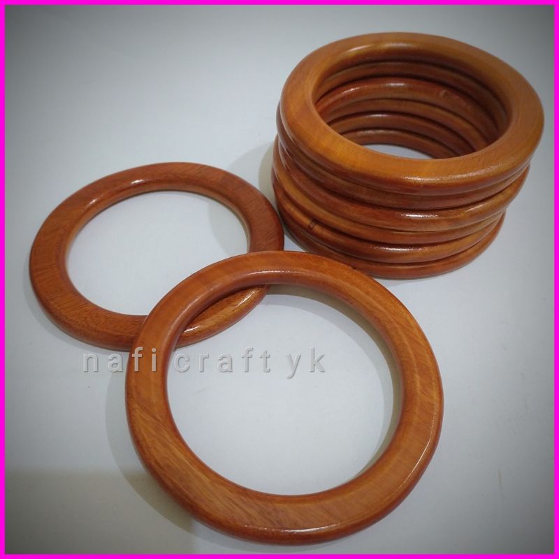 Jual ring kayu diameter 11 cm - handle tas - ring kayu macrame - handle ...