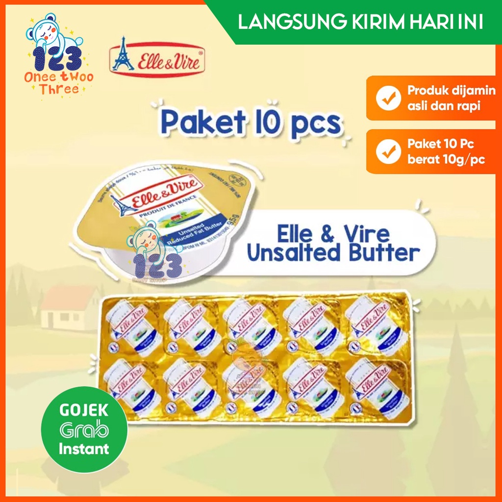 Jual MPASI Unsalted Butter Elle&Vire Minicups isi 10 pc Margarin Mentega Butter Mpasi Selai ...