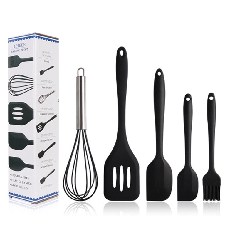 Jual ALAT MASAK SPATULA SET 5 PCS SILIKON SUTIL KITCHEN UTENSIL TAHAN ...