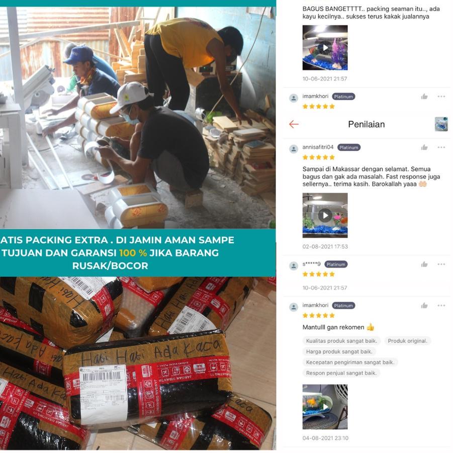 Jual COD !! 8.8 1 Set Aquarium Kura - Kura PVC Lengkap Hiasan Dan Lampu ...