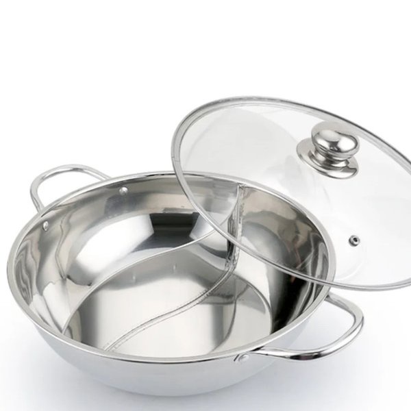 Jual Panci Steamboat Shabu Shabu Stainless 2 Sekat 28cm | Shopee Indonesia
