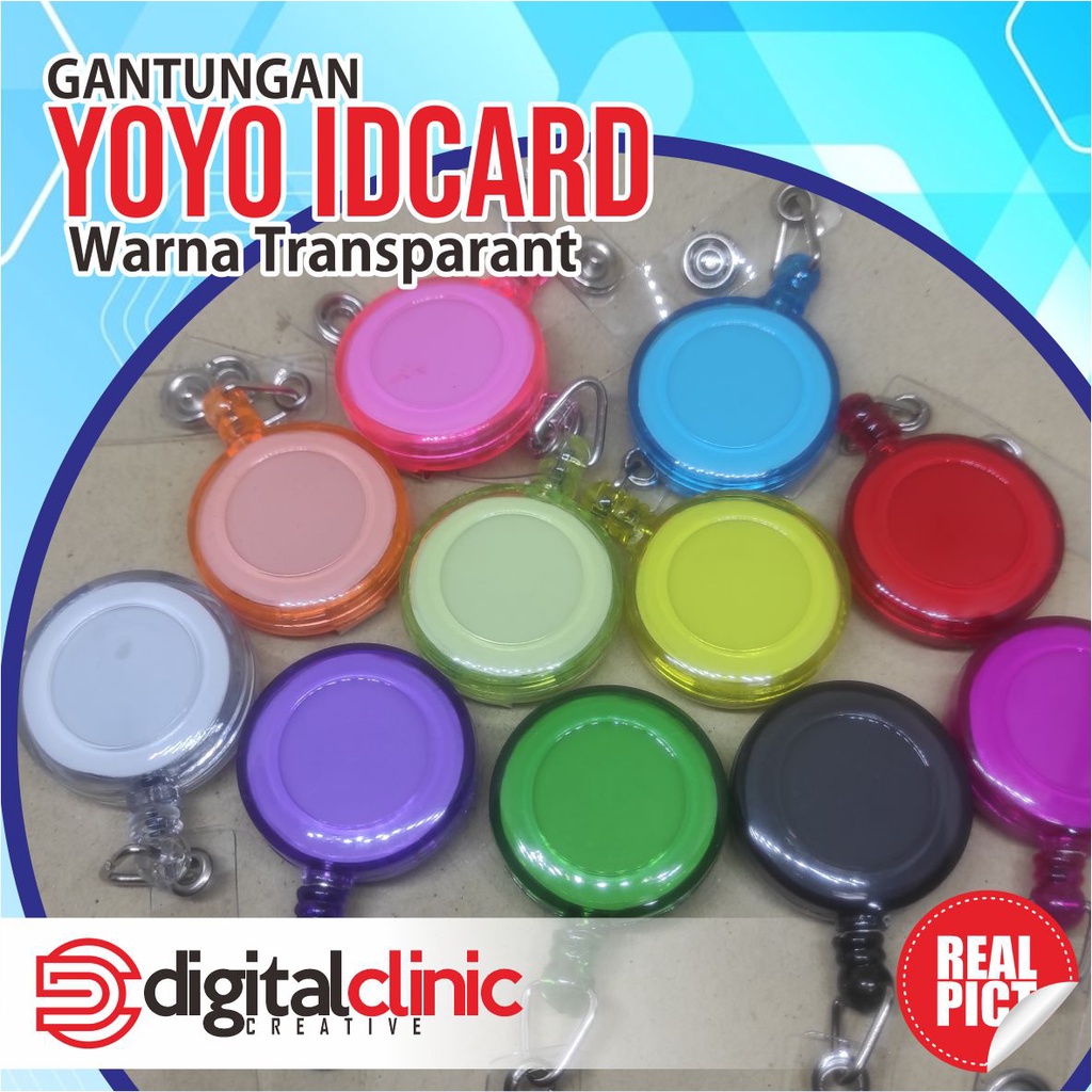 Jual YOYO ID CARD WARNA TRANSPARAN / HOLDER / GANTUNGAN TEMPAT ID CARD ...