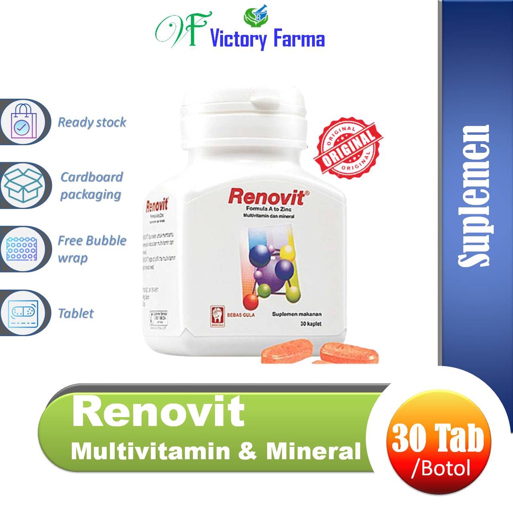 Jual Renovit Botol 30 Kapsul / Multivitamin dan Mineral | Shopee Indonesia