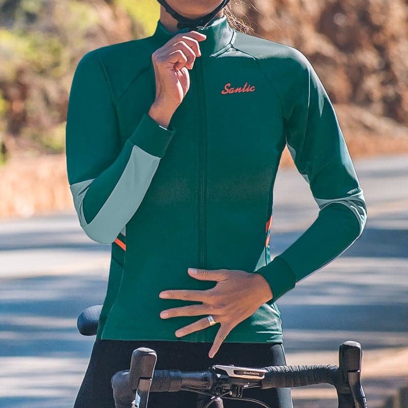 Jual baju sepeda wanita dan pria Santic Oula Women Winter Windproof Jersey | Shopee Indonesia