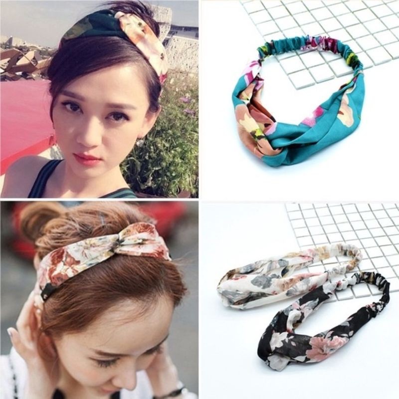 Jual BANDO BANDANA RAMBUT KOREA MOTIF BUNGA UNTUK ANAK DAN DEWASA ...
