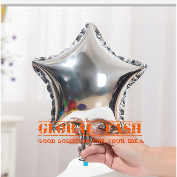 Jual balon foil star silver mini / balon foil bintang mini / balon ...