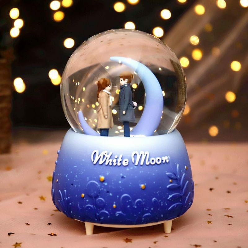 Jual NEW Kotak Musik Couple Snowball Korea JUMBO Moonlight Pajangan ...