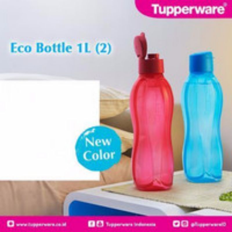 Jual tupperware eco bottle flip 1 liter - botol air minum - botol infus ...