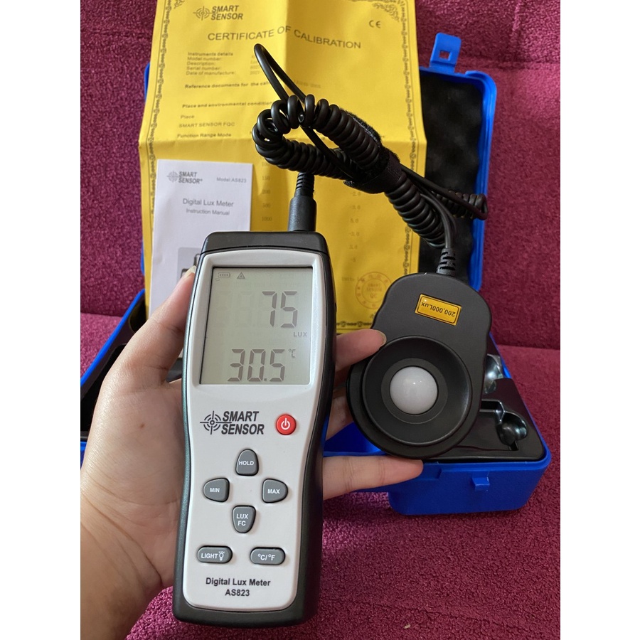 Jual Lux Meter with Certificate Calibration Model AS823 Brand Smart ...