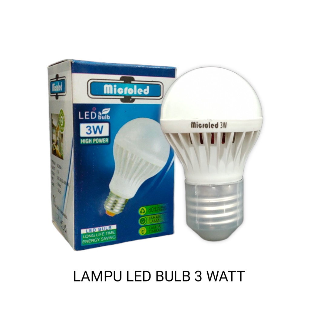Jual MICROLED Lampu LED Bulb 3 Watt - Cahaya Putih | Shopee Indonesia