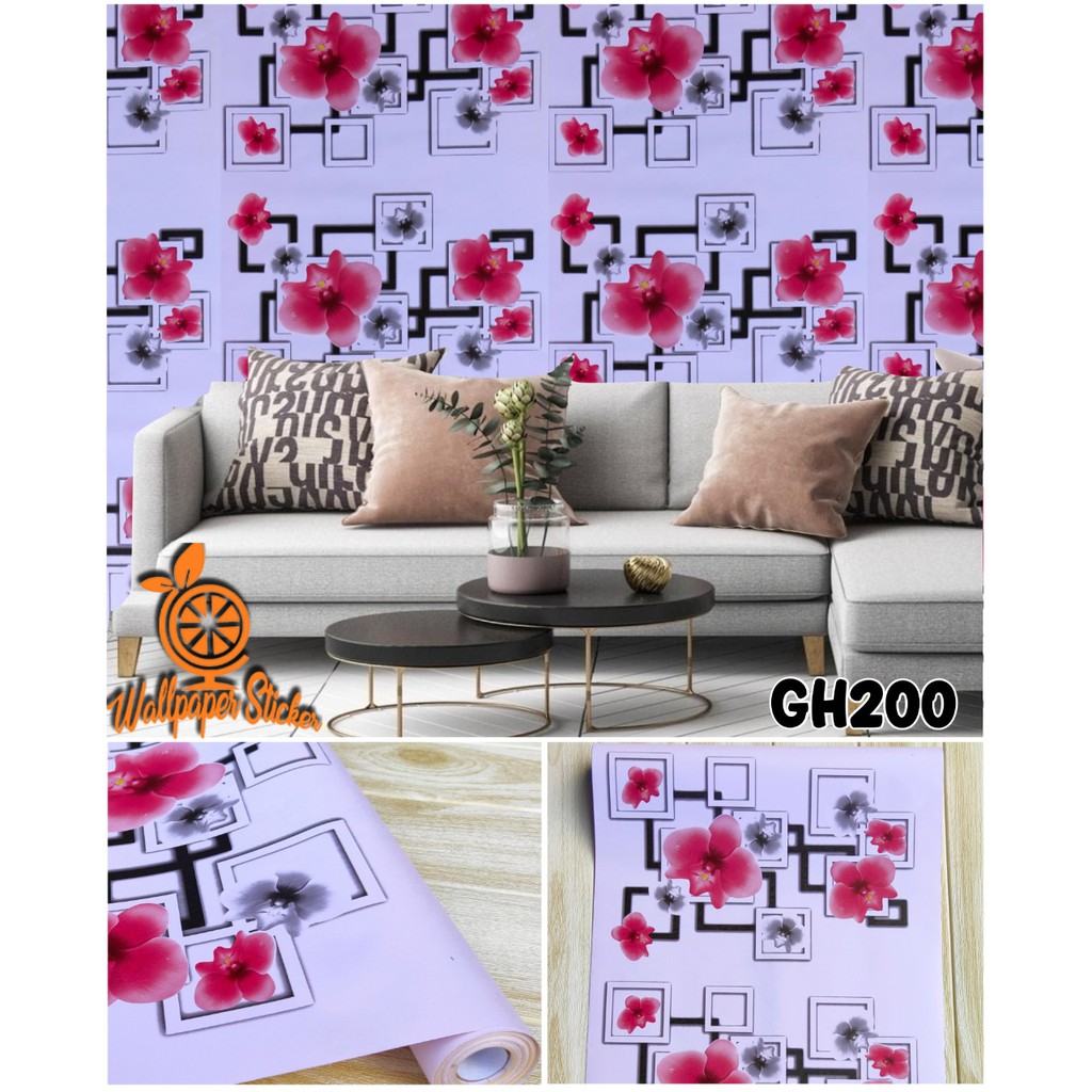 Jual Wallpaper Dinding GH 45 cm x 8 m Wallsticker Ruang Tamu Sticker ...