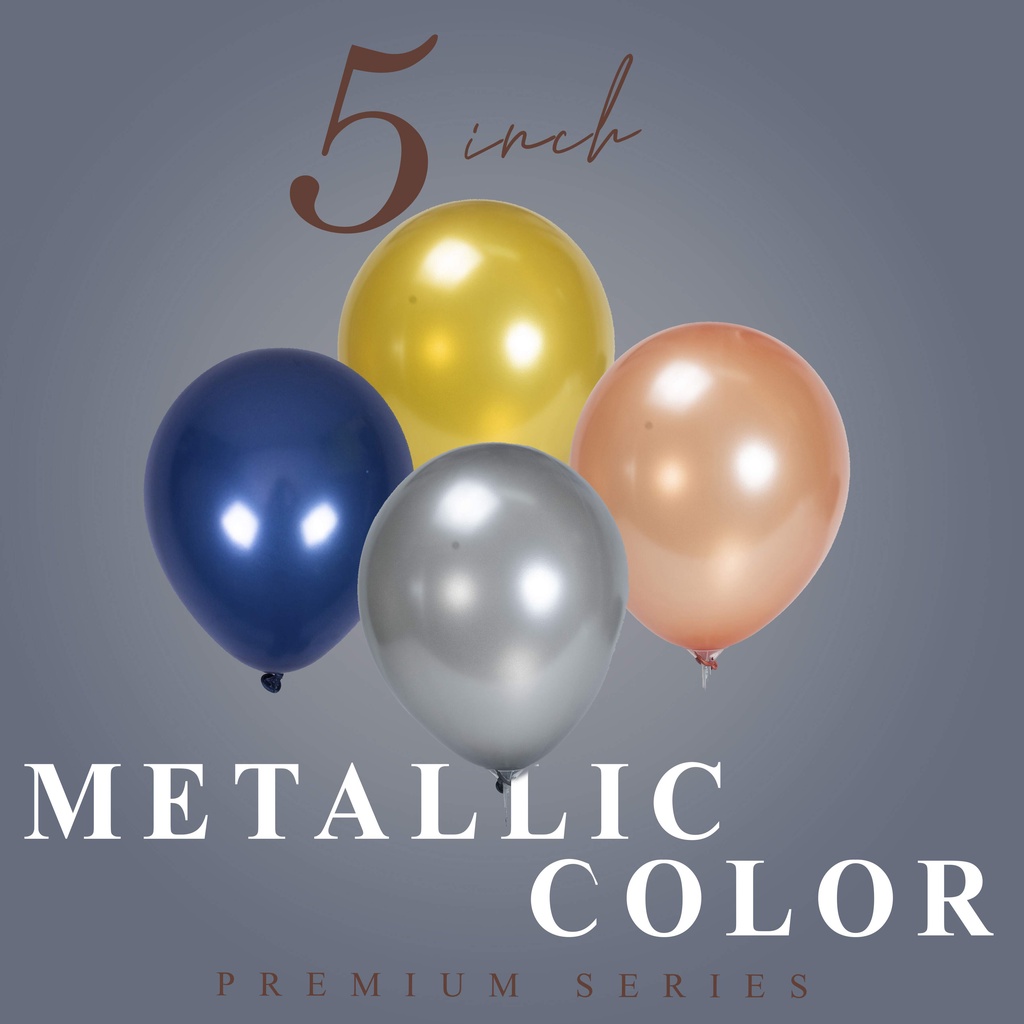 Jual Balon latex Adalima tipe Premium Metallic, 5 inch | Shopee Indonesia