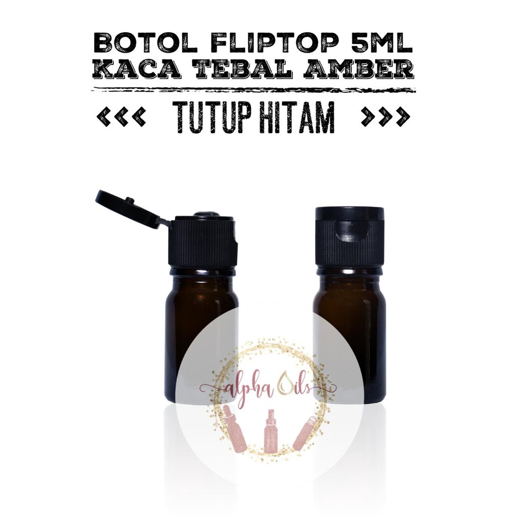 Jual Botol Kaca Tebal Amber Fliptop Hitam 5ml | Shopee Indonesia