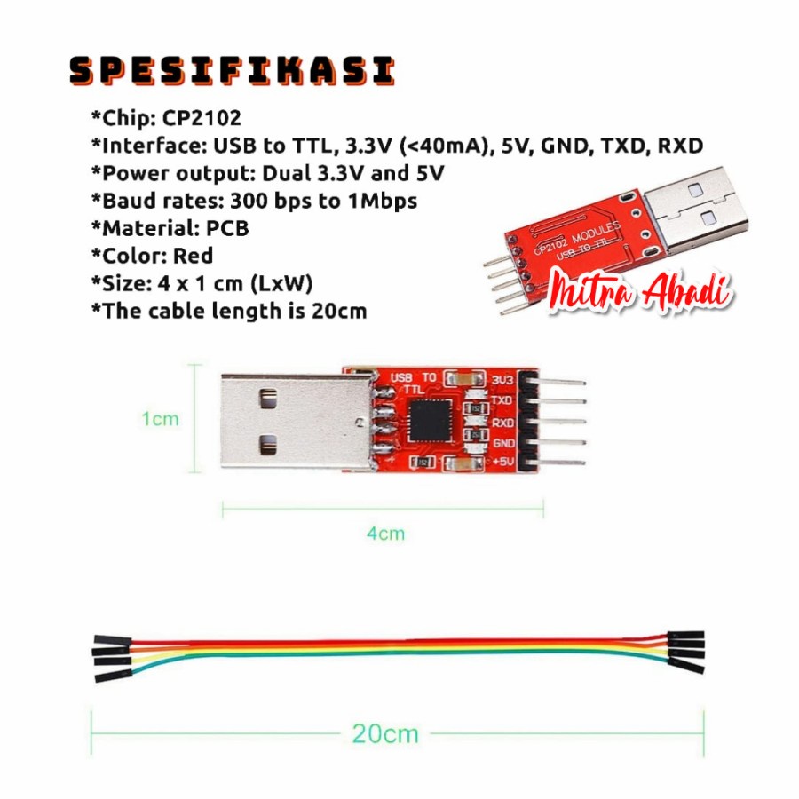 Jual CP2102 USB 2.0 to TTL Module Serial Converter | Shopee Indonesia