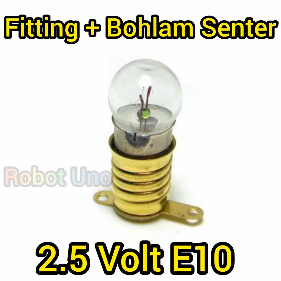 Jual Bohlam Senter Fitting E10 2.5V Drat Kuningan 1 Set Praktek Sekolah ...