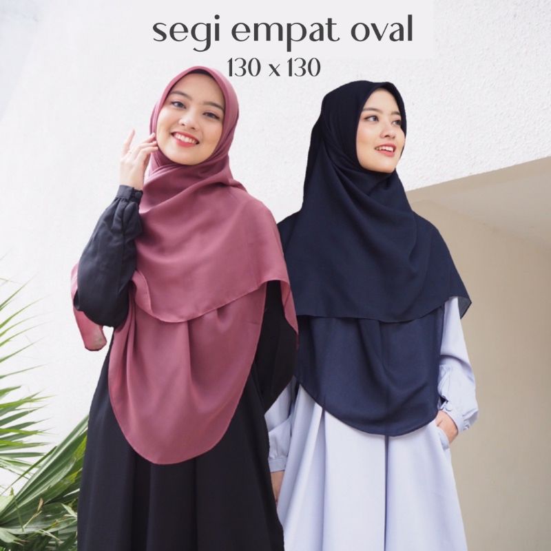 Jual HIJAB SEGI EMPAT OVAL || 130 × 130 || TERBARU KEKINIAN | Shopee ...