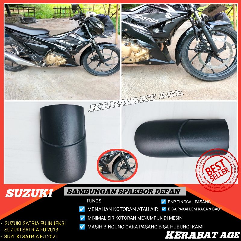 Jual Asesoris motor satria fu / Injeksi Custom Sambungan Spakbor depan ...