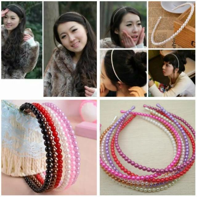 Jual EKSKLUSIF BANDO HIASAN RAMBUT MUTIARA UKURAN 8MM | Shopee Indonesia