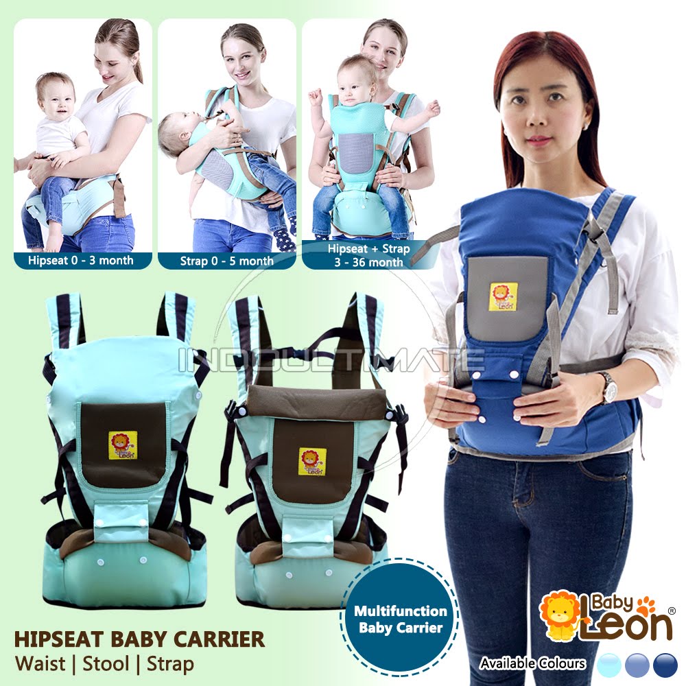 Jual 5in1 Gendongan Bayi Hipseat BABY LEON Depan Multifungsi + TOPI (0 ...