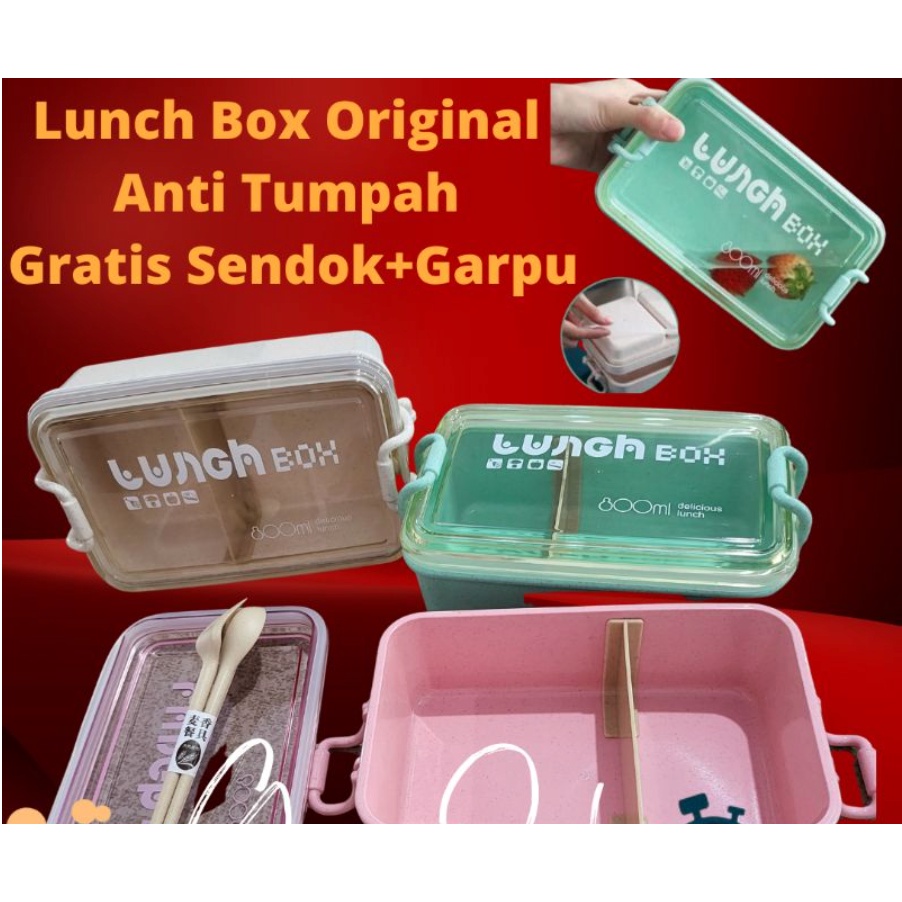 Jual Kotak Makan Transparant BENTO BOX 1100ml / Tempat Makan Lunch Box BPA FREE Lunchbox 228 ...