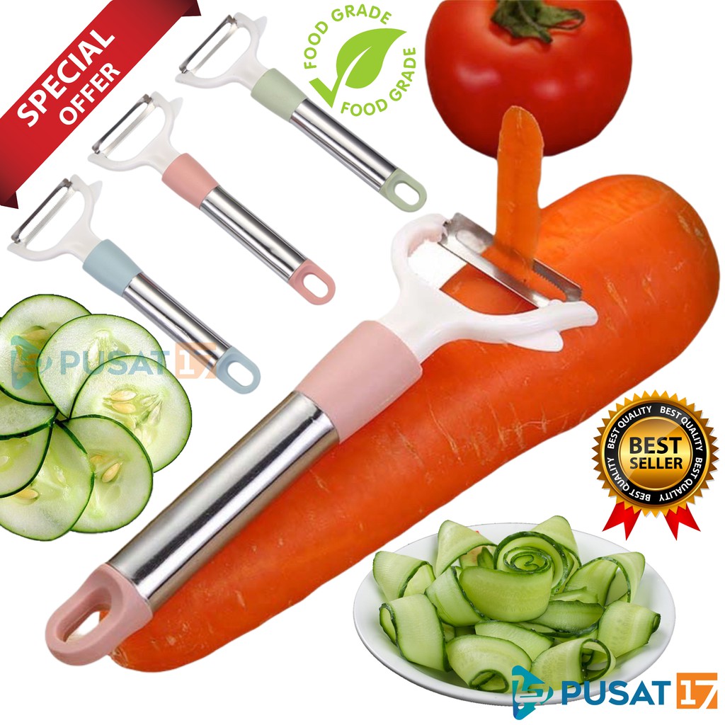 Jual PISAU KUPAS BUAH STAINLESS PVC / PISAU SAYUR PEELER KNIFE | Shopee ...