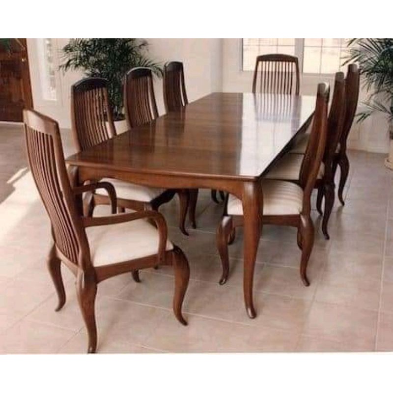 Jual Meja Makan Minimalis Busa Dudukan 8 Kayu Jati Minimalis Modern