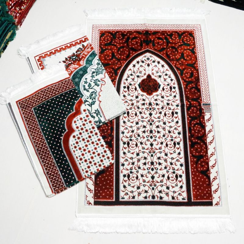 Jual sajadah tebal bludru putih halus sajadah Turki tebal | Shopee ...