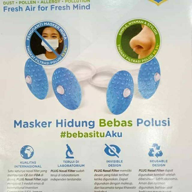 Jual ( isi 2) PLUG NASAL FILTER Masker hidung bebas polusi tanpa ribet ...