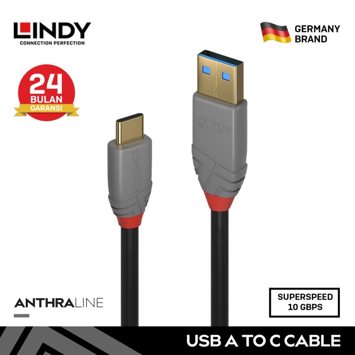 Jual LINDY Kabel Data Type C 0.5m 1m 1.5m Kabel Transfer Data Fast ...