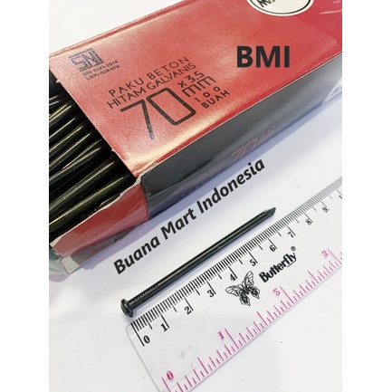 Jual Paku Beton Marabu Hitam 7cm | Paku Beton Hitam Galvanis 70mm ( Box ...