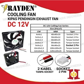 Jual RAYDEN Mini Cooling Fan DC 12V Exhaust Kipas Pendingin 4 5 6 8 9 ...